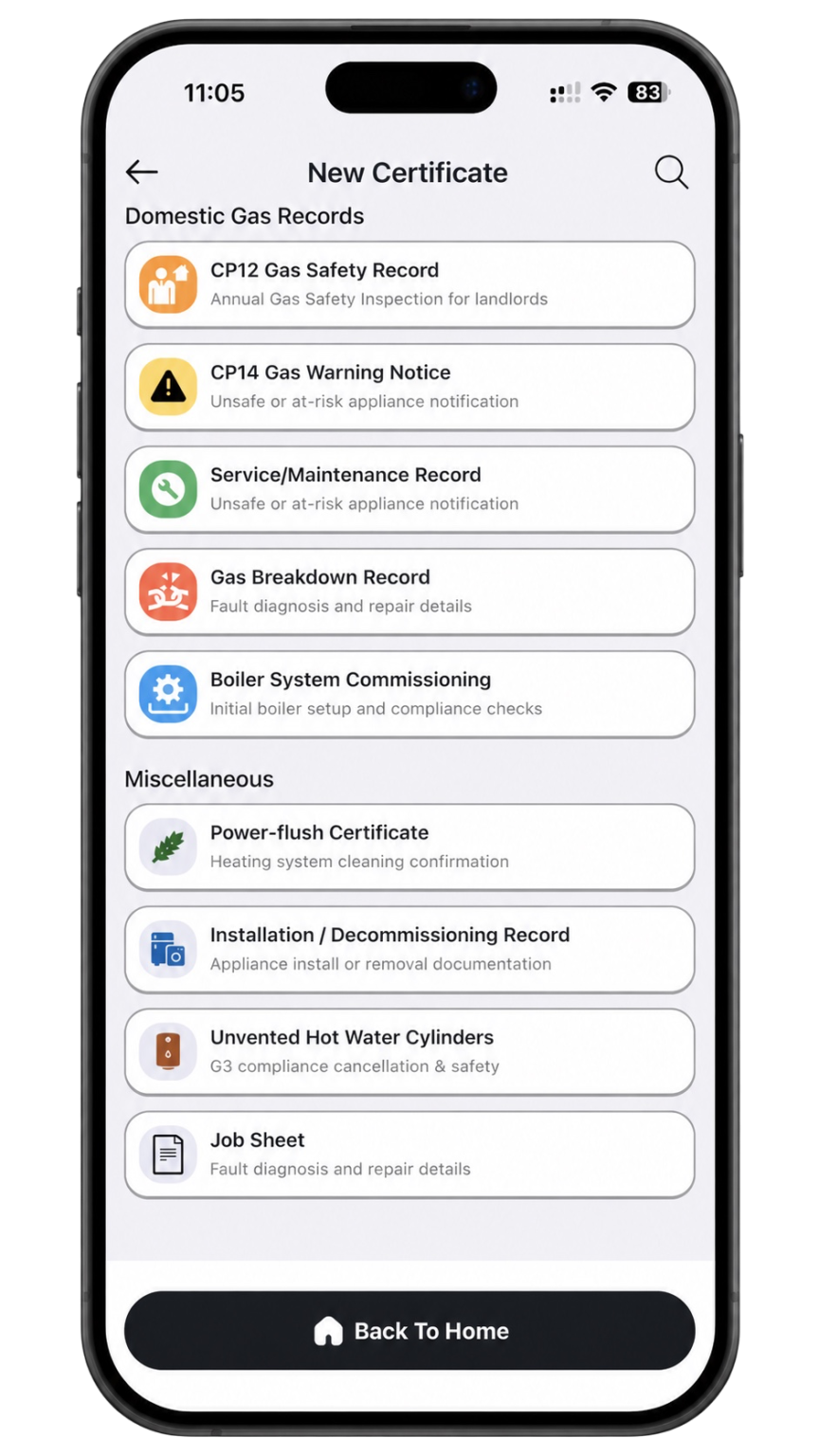 Gas Engineer App – for Gas Certificates, Quotes, Invoices & Job Management